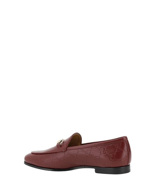Gucci Logoed Loafers in Red | Lyst