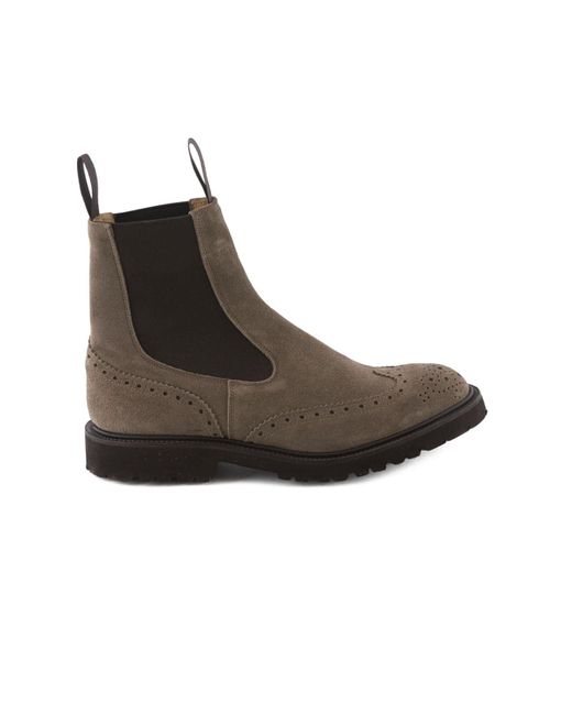 Tricker's Henry Visone Suede Chelsea Boot in Brown | Lyst
