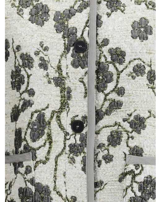 Forte Forte La Lune En Fleur Jacquard Jacket in Grey | Lyst UK