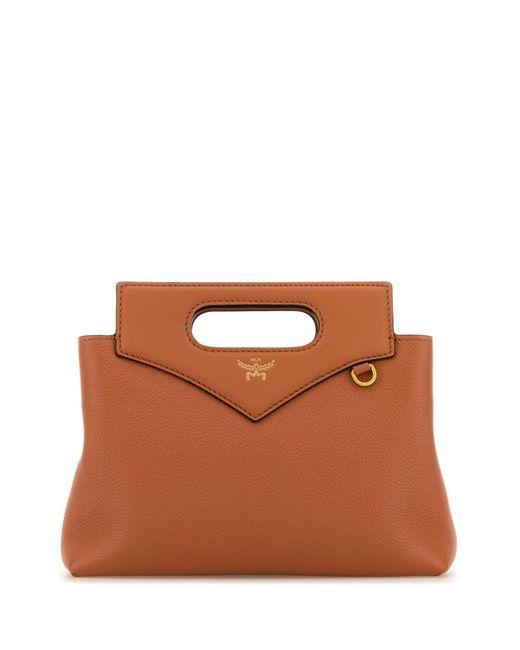MCM Caramel Leather Mini Diamond Handbag in Brown | Lyst