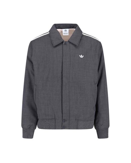 adidas Originals Wool Blend Jacket in Grey | Lyst UK