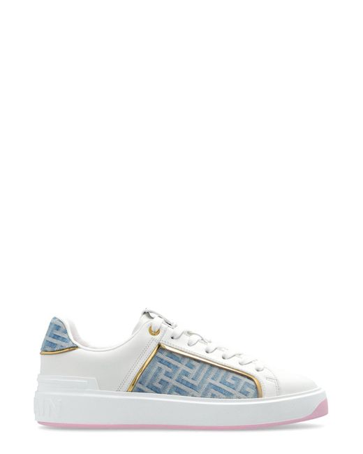 Balmain B-Court Low-Top Sneakers in Blue | Lyst