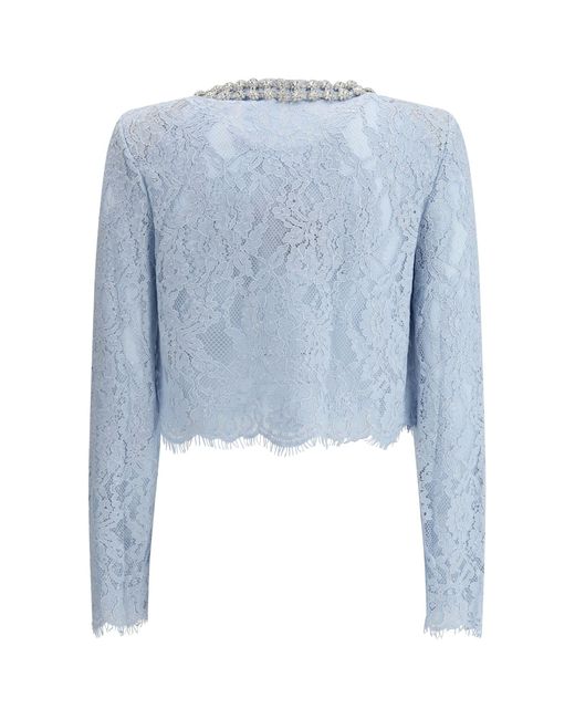 Self-Portrait Lace Jacket in Blue | Lyst
