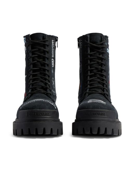 Balenciaga `S Strike 20Mm Combat Boots in Black for Men | Lyst