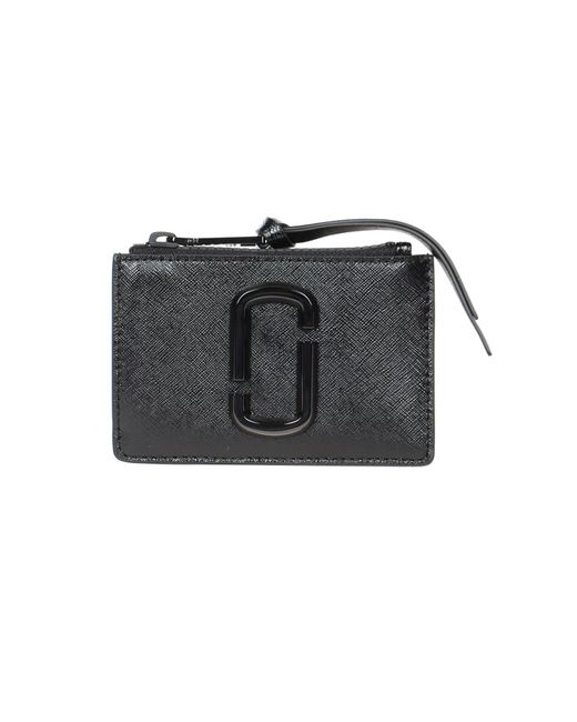 Marc Jacobs Leather Top Zip Card Holder in Black | Lyst Marc Jacobs Leather Top Zip Card Holder in Black | Lyst