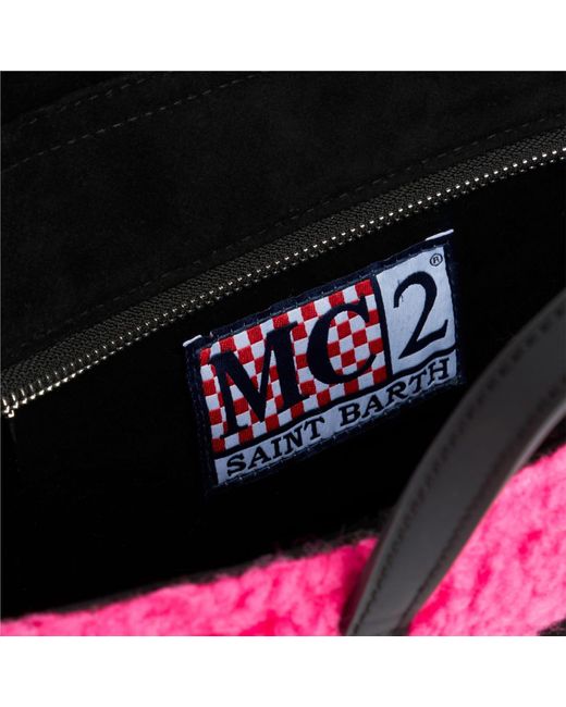 Mc2 Saint Barth Vivian Handbag With Fuchsia Sherpa Details in Pink | Lyst