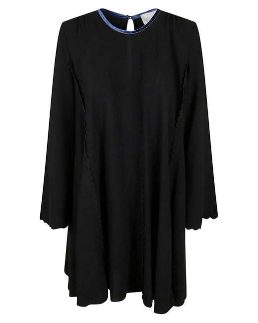 Forte Forte Dress With Loose Silhouette And Scalloped Edges in Black | Lyst