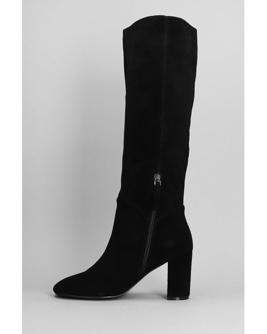 Bibi Lou High Heels Boots In Black Suede Lyst