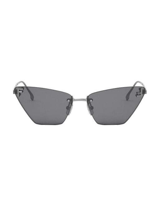 Fendi First Crystal Sunglasses in Gray | Lyst