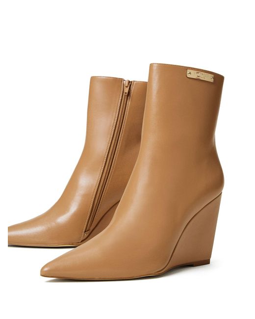 Twin Set Leather Effect Ankle Boots in Brown | Lyst