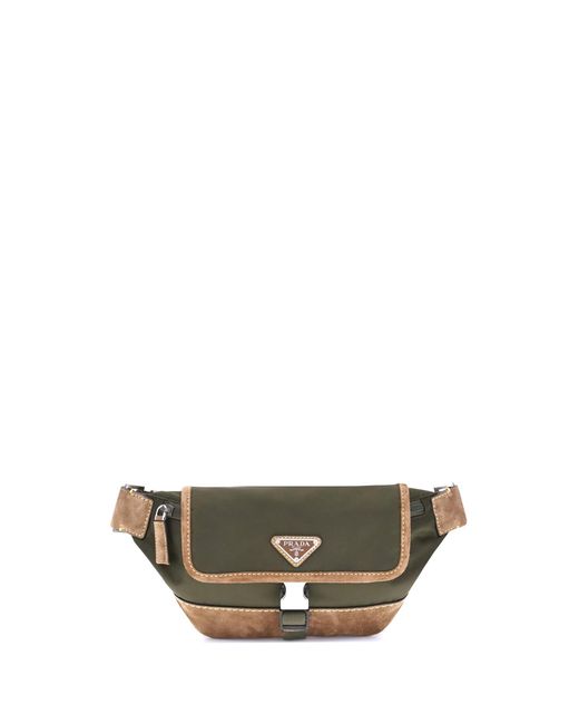 Prada Re-Nylon And Suede Fanny Pack in Gray for Men | Lyst