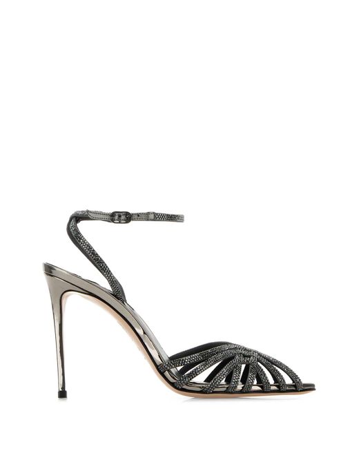 Le Silla Embellished Leather Embrace Sandals in Metallic | Lyst