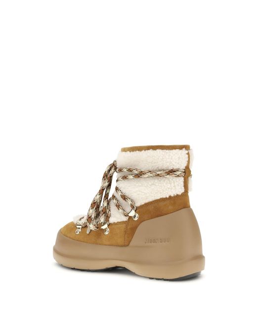 Moon Boot Luna Shearling Ankle Boots in White | Lyst UK