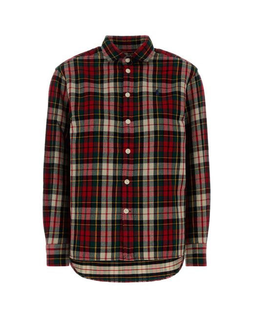 Polo Ralph Lauren Embroidered Flannel Shirt in Black | Lyst