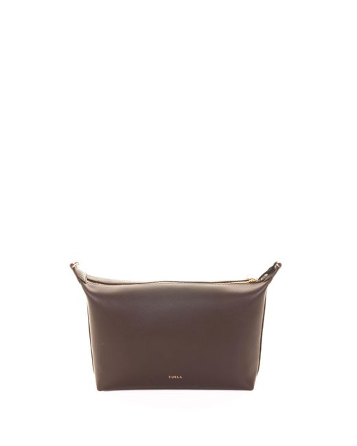 Furla Nuvola Mini Chocolate Shoulder Bag in Gray | Lyst
