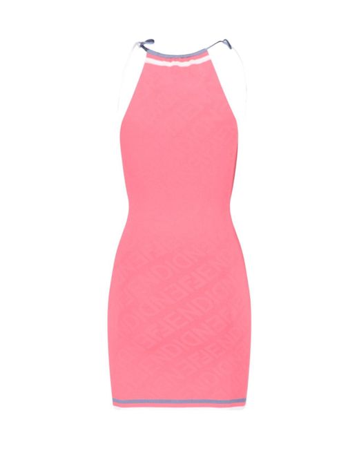 Fendi Logo Minidress in Pink | Lyst