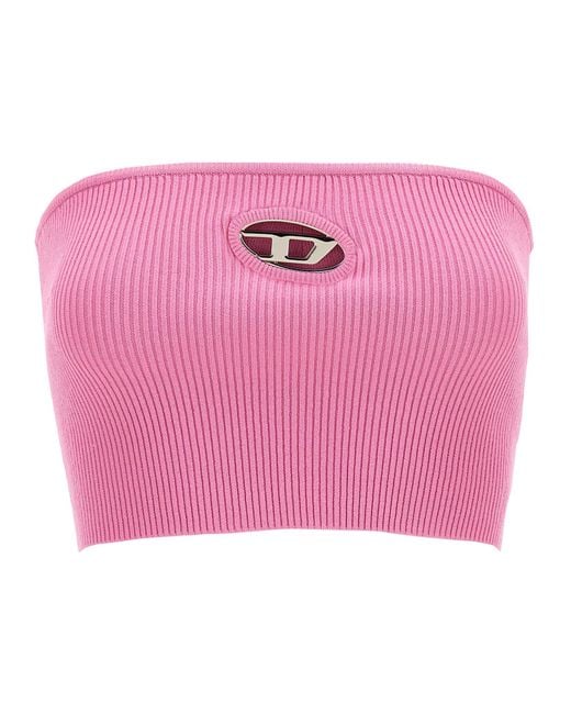 DIESEL Cut-Out Logo Top in Pink | Lyst