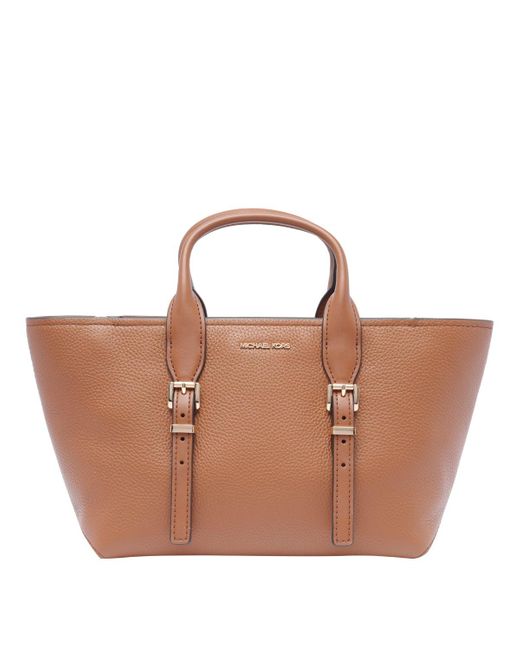 MICHAEL Michael Kors Moore Satchel Bag in Brown | Lyst