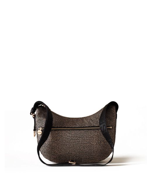 Borbonese Luna Small Shoulder Bag in Black | Lyst