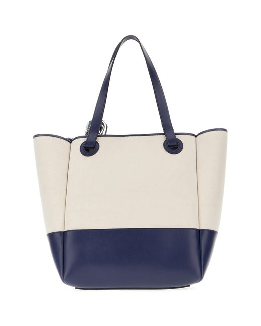 JW Anderson Two-Tone Canvas And Leather Corner Shopping Bag in Blue | Lyst