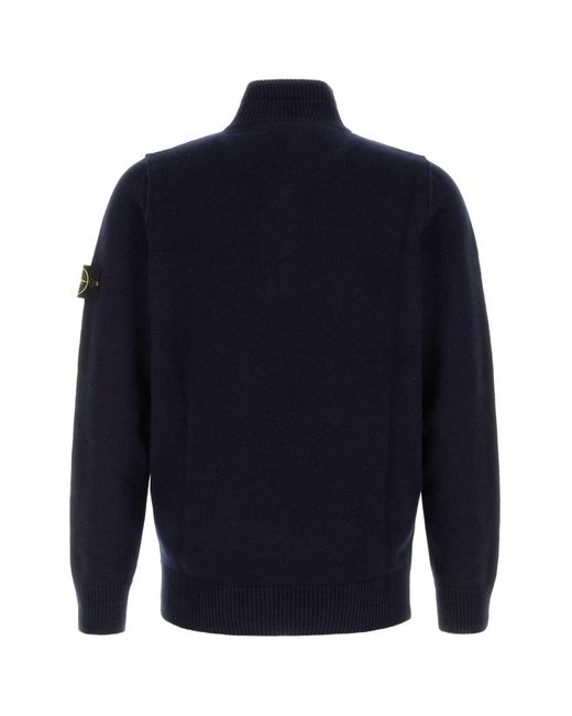 Stone Island Midnight Wool Blend Sweater in Blue for Men | Lyst UK
