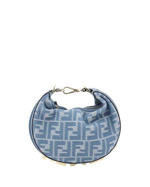 Fendi Graphy Mini Hobo Bag in Blue | Lyst