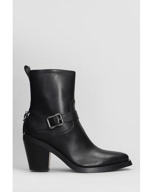 Ash Joy Texan Ankle Boots in Black | Lyst