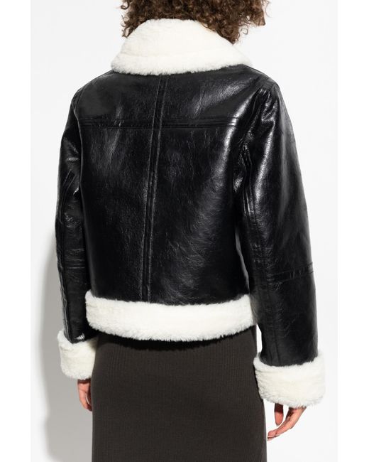 Stand Studio Faux Fur Jacket Lorelle in Black | Lyst