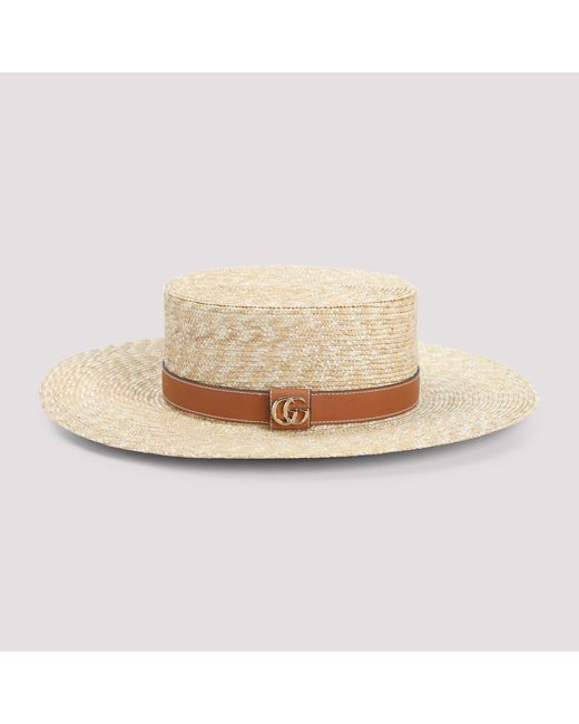 Gucci Hat Rafia in Natural | Lyst