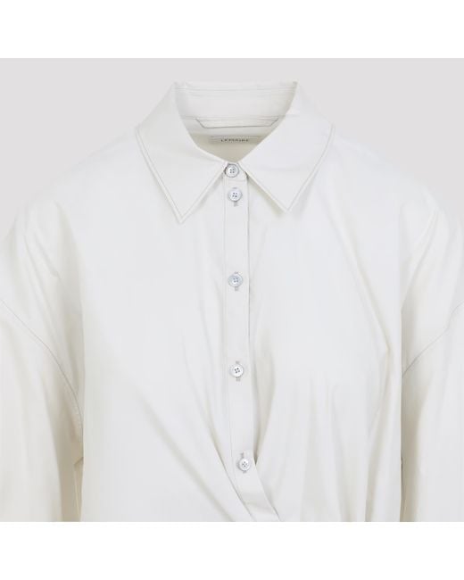 Lemaire Straight Collar Twisted Shirt Cotton Silk in White | Lyst UK