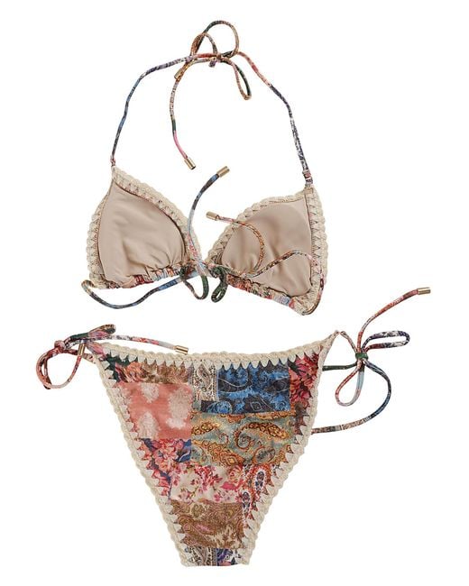 Zimmermann Devi Crochet Edge Bikini In White Lyst