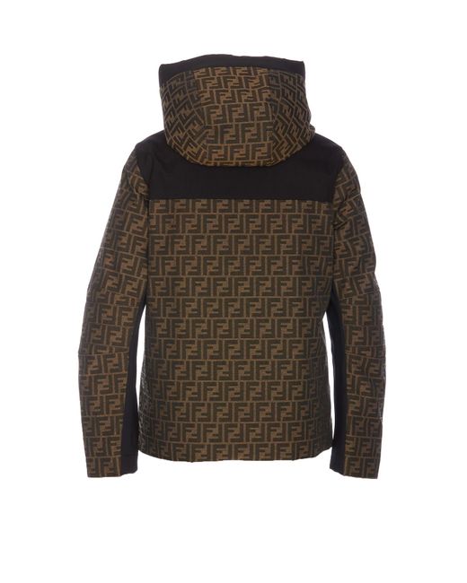 Fendi Ff Logo Ski Down Jacket in Green | Lyst