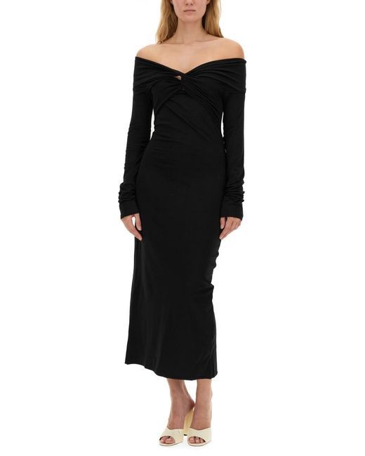 ROTATE BIRGER CHRISTENSEN Dress With Knot in Black | Lyst