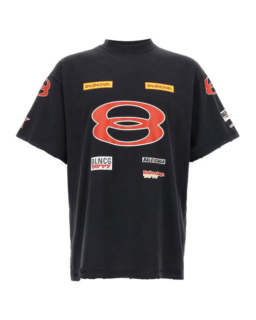Balenciaga Sponsor Logos Oversize T-Shirt in Black for Men | Lyst