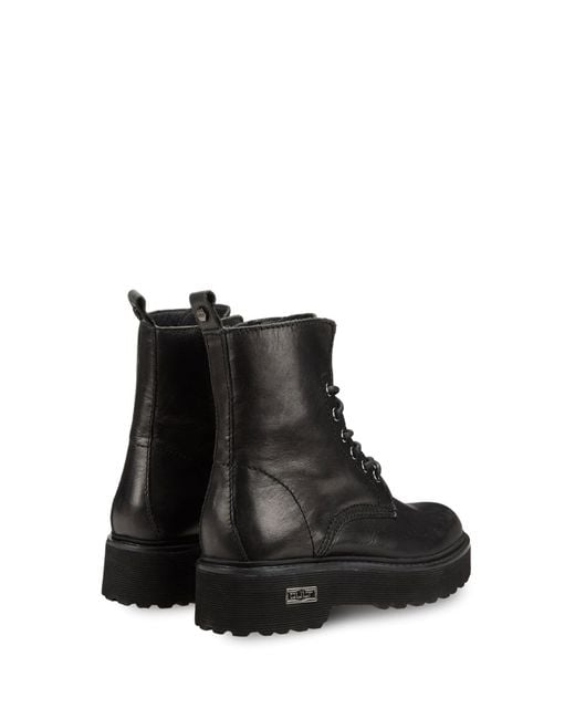 Cult Leather Biker Ankle Boots in Black | Lyst