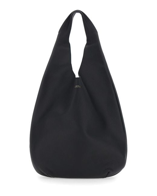 A.P.C. Le Neige Handbag With Embossed Logo On The Front in Black | Lyst UK