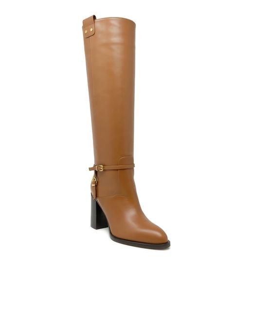 Lella Baldi Camel Leather Boots in White | Lyst