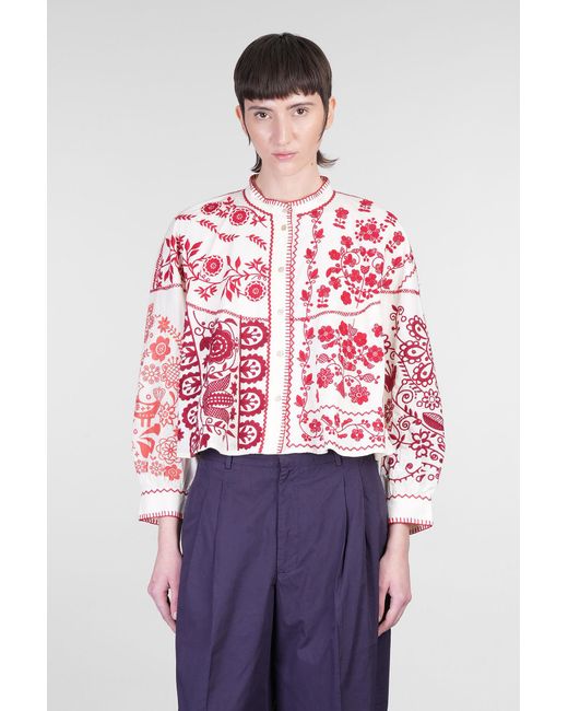 Antik Batik Mirabel Blouse in Red | Lyst UK