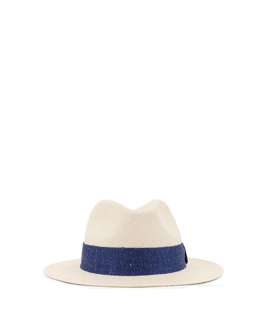 Kiton Panama Straw Hat in Blue for Men | Lyst UK