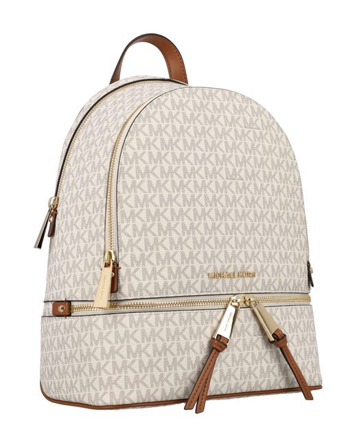 MICHAEL Michael Kors Rhea Zip Backpack in Natural | Lyst