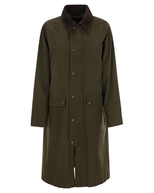 Polo Ralph Lauren Long Waxed Coat in Green | Lyst