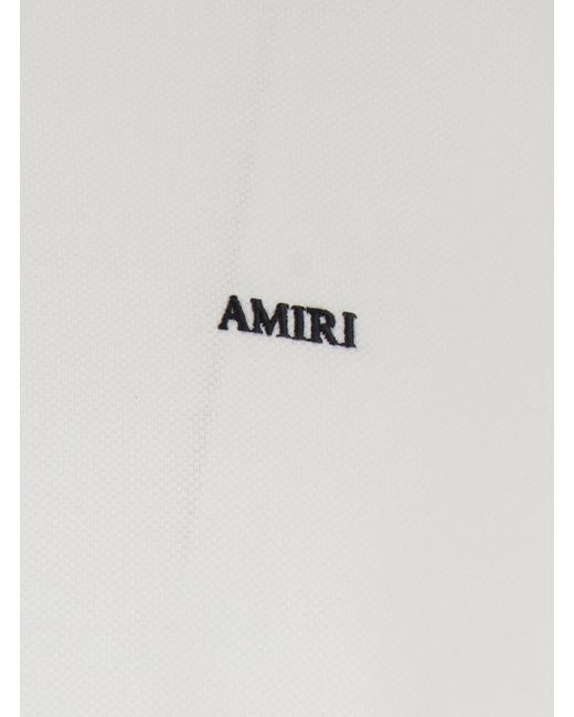 Amiri Polo Shirt With Classic Collar And Logo Lettering Embroidery On ...