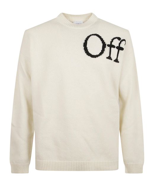 Off-White c/o Virgil Abloh Bookish Knit Crewneck Sweater in White for ...