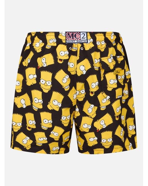 Mc2 Saint Barth Mid-Length Gustavia Swim-Shorts With Bart Simpson Print ...