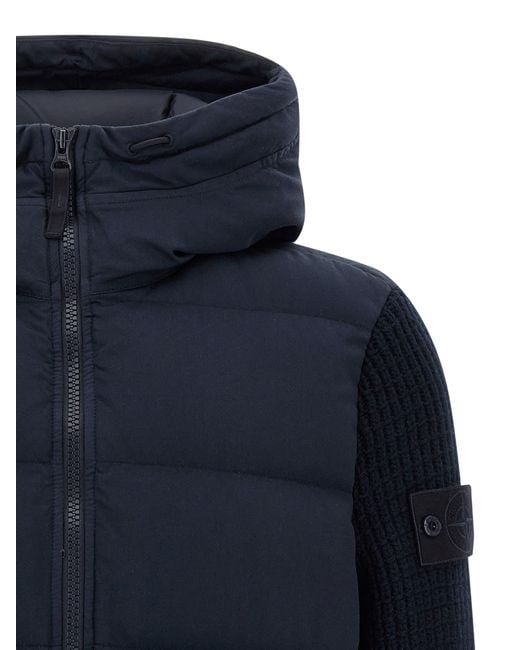 Stone Island Twill Wool-Tc With Knit Ghost Piece Jacket in Blue for Men ...