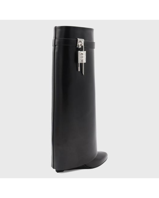 Givenchy Leather Shark Lock Boots in Black | Lyst
