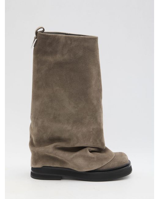 The Attico Robin Combat Boot in Gray | Lyst