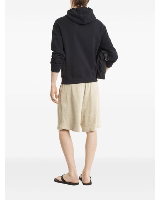 Maison Kitsuné Logo Cotton Hoodie in Black for Men | Lyst UK