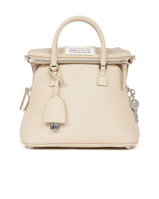 Maison Margiela Ecru Mini 5Ac Classique Tote Bag in Natural | Lyst UK