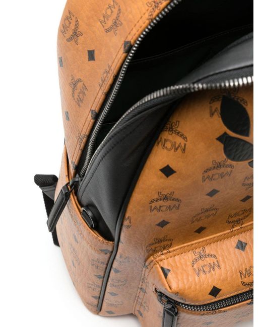 MCM Medium Stark Mega Laurel Visetos Backpack in Brown for Men | Lyst